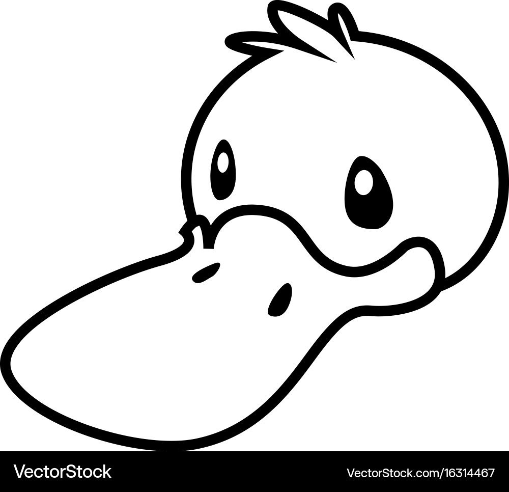Cute Platypus Line Art Royalty Free Vector Image