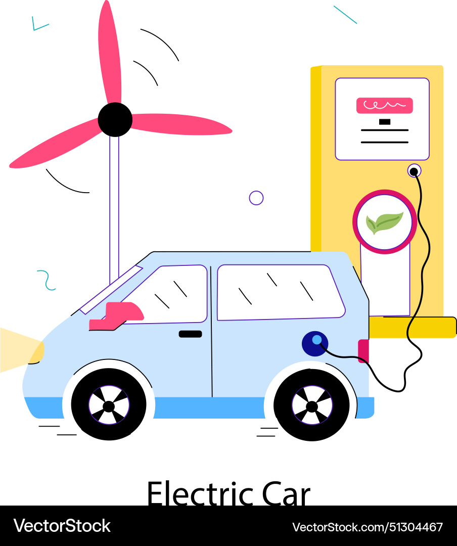 Electric car Royalty Free Vector Image - VectorStock