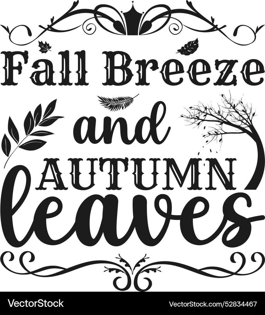 Fall breeze svg design image Royalty Free Vector Image