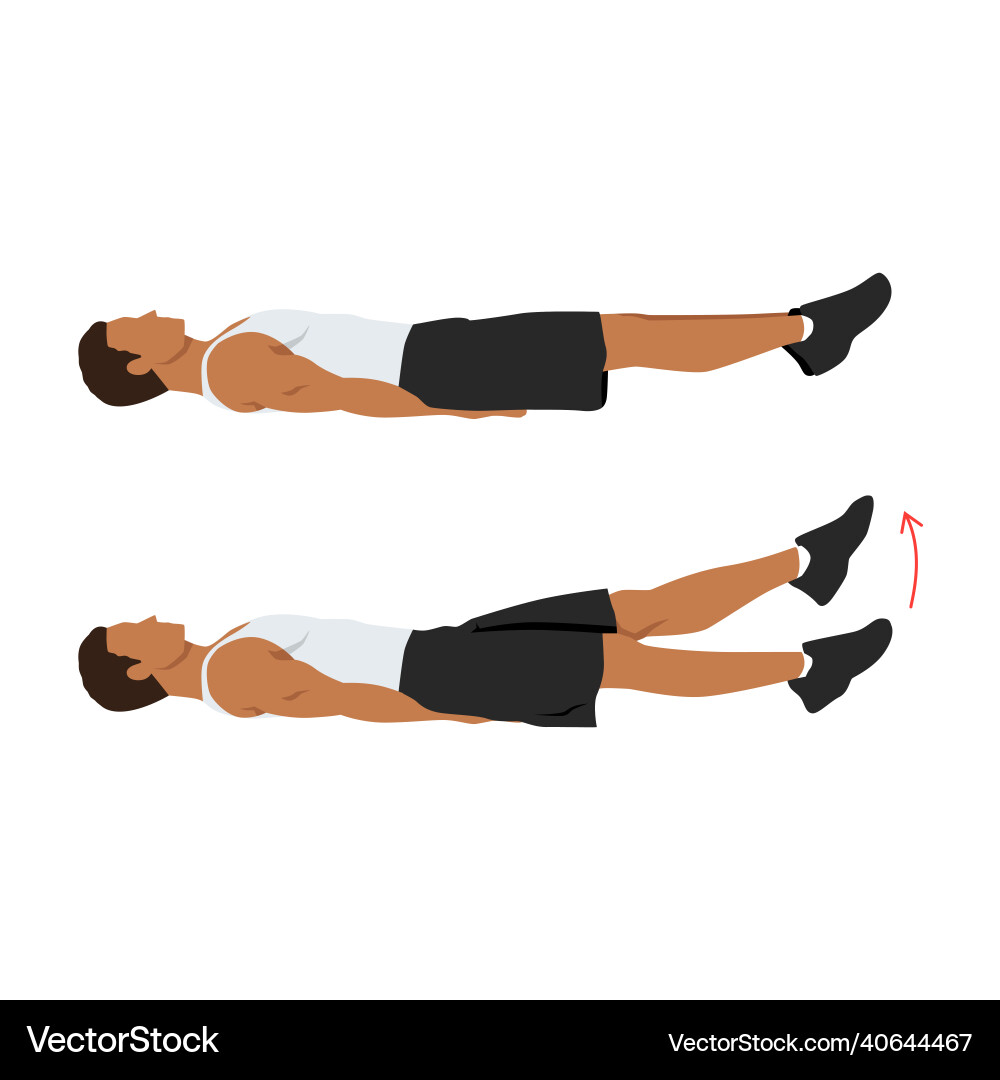 Flutter Kicks Exercise - Flat Vector Royalty Free Vector