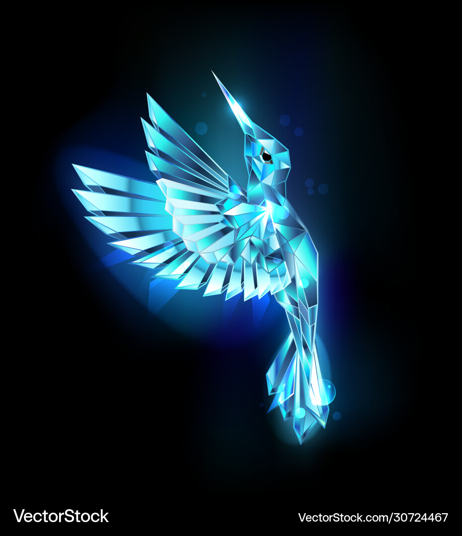 Flying crystal hummingbird Royalty Free Vector Image