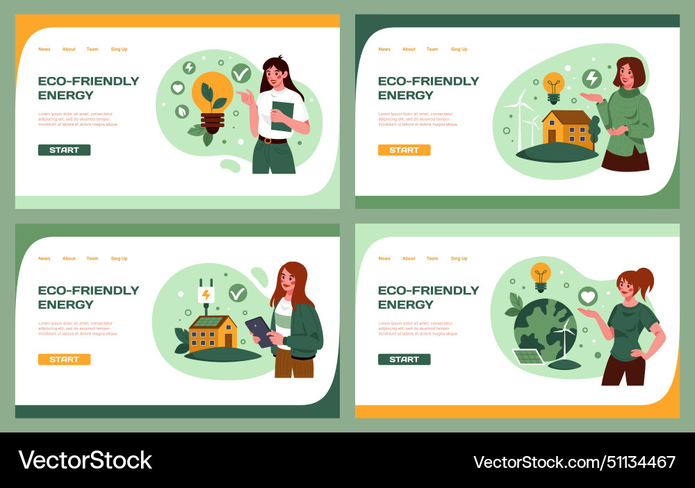 Green energy landing page environment Royalty Free Vector Green energy landing page environment Royalty Free Vector