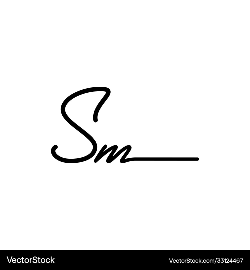 Letter sm signature logo template Royalty Free Vector Image