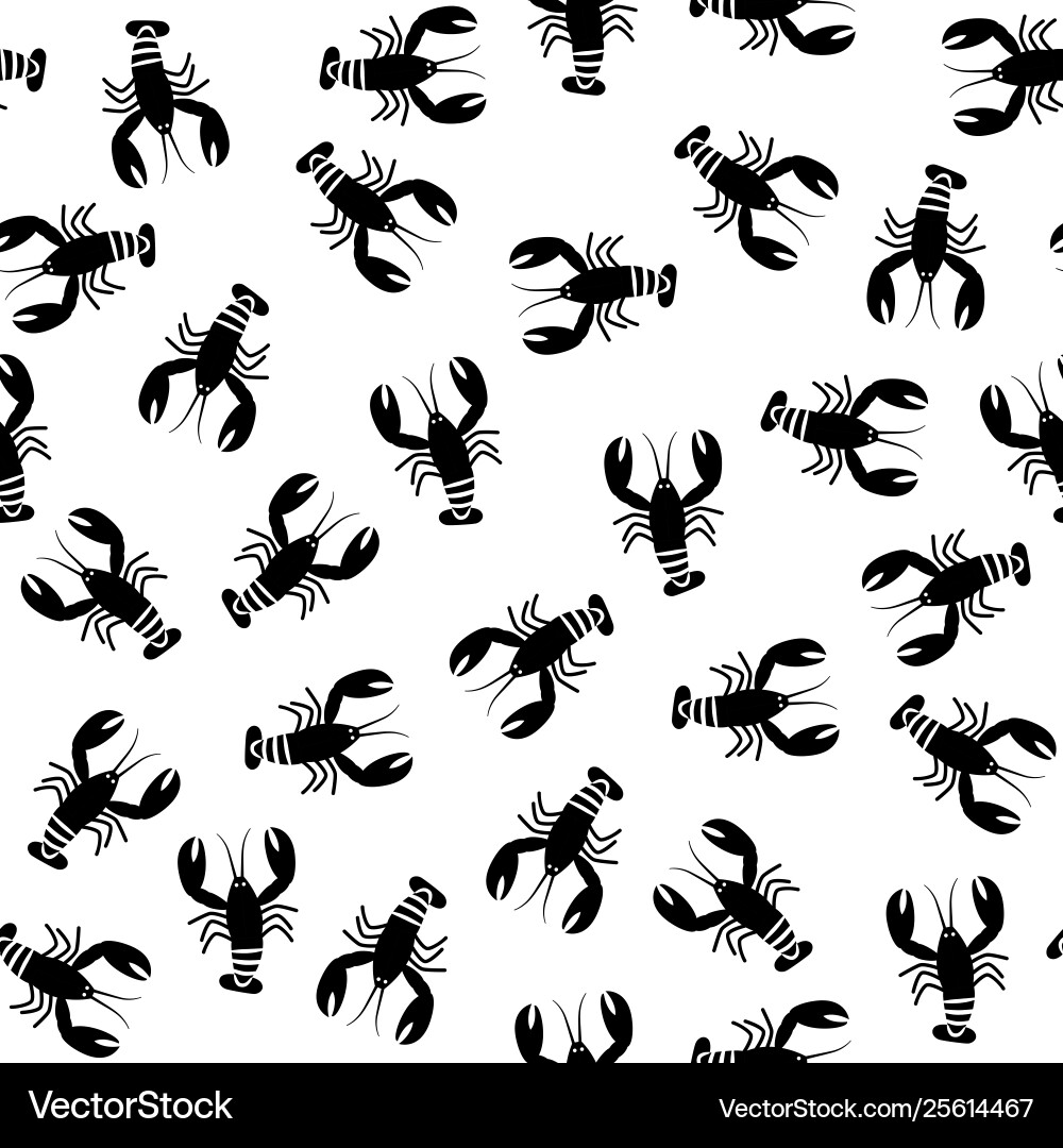 Lobster seamless pattern Royalty Free Vector Image