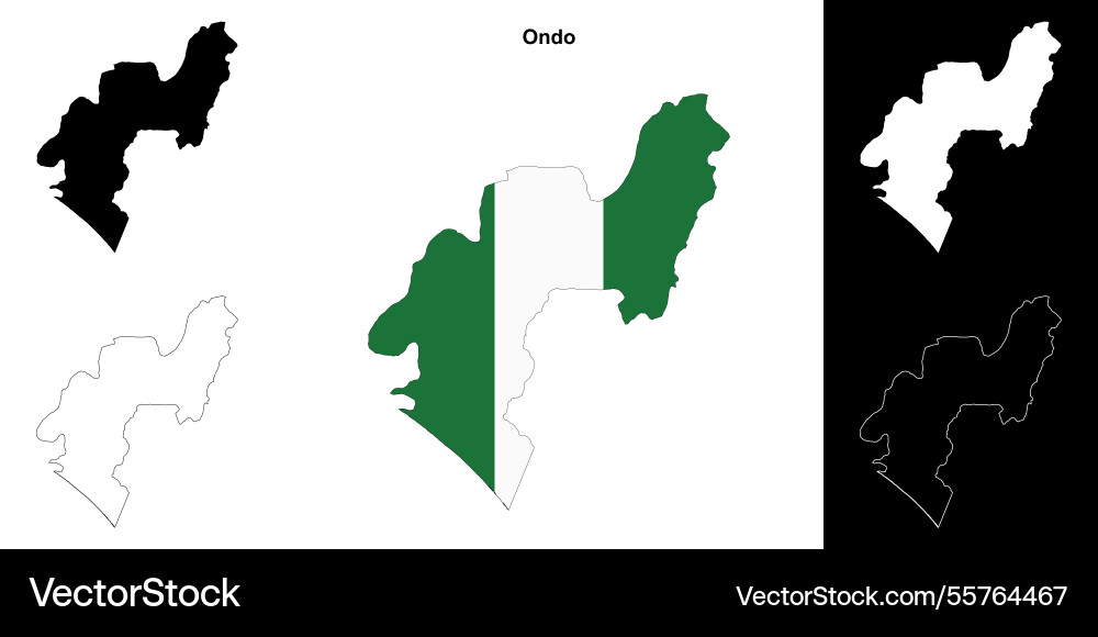 Ondo outline map Royalty Free Vector Image - VectorStock
