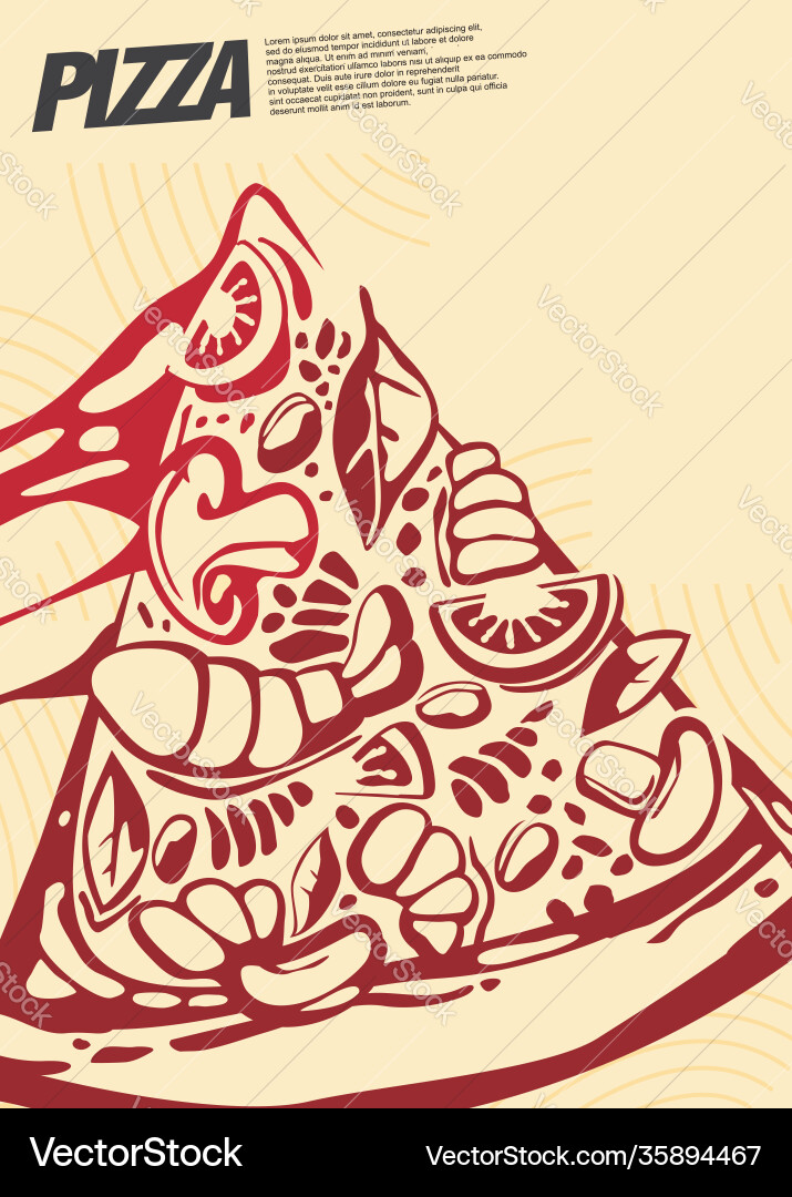 Pizza menu poster design Royalty Free Vector Image