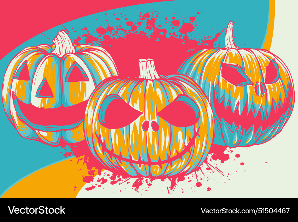 Pumpkins for halloween Royalty Free Vector Image
