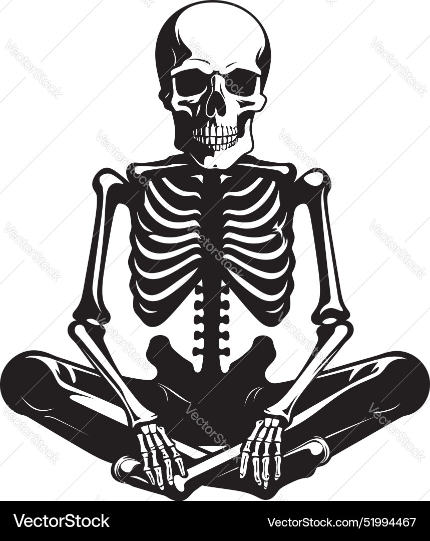 Serene skeleton black chair design restful reaper Vector Image