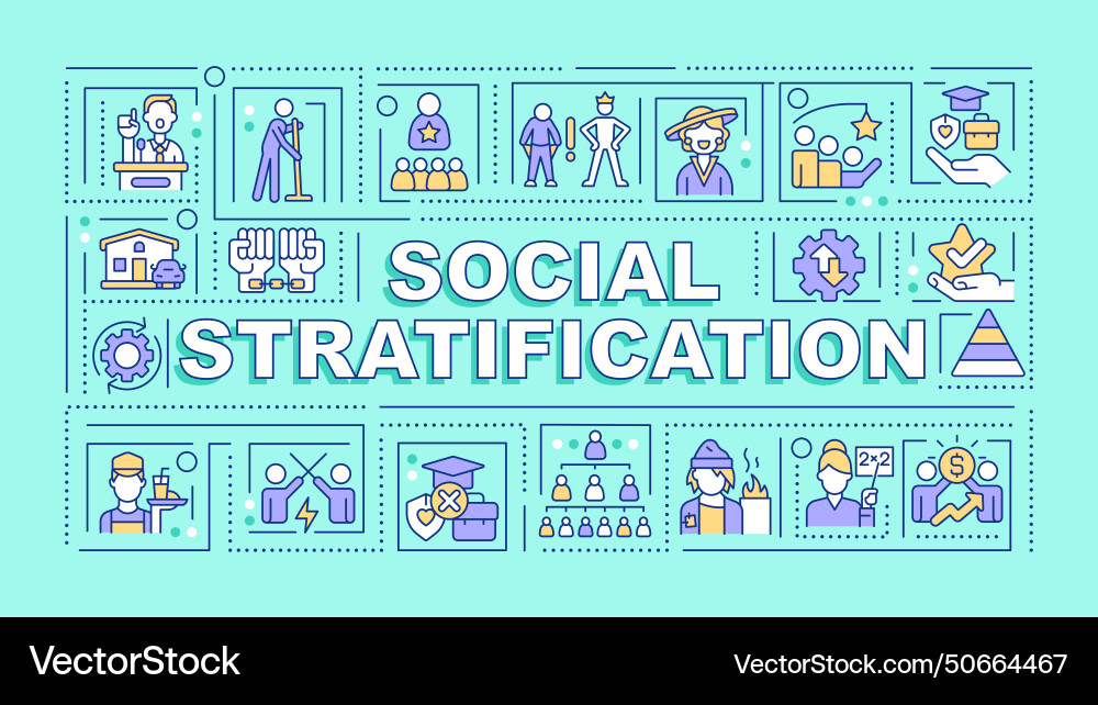 Social stratification blue word concept Royalty Free Vector
