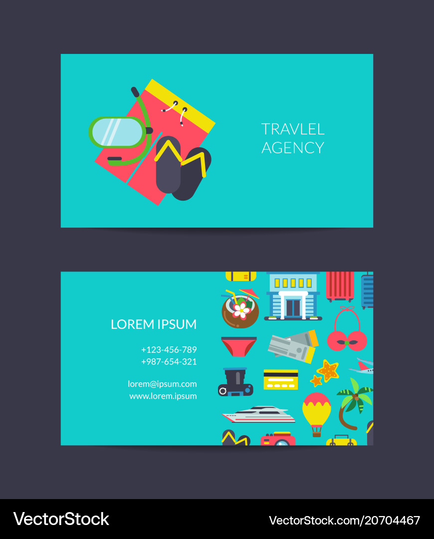 Travel business card template Royalty Free Vector Image