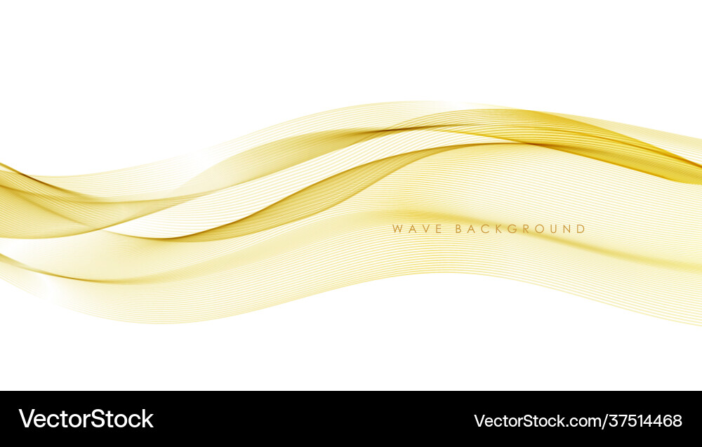 Abstract colorful flowing gold wave lines Vector Image