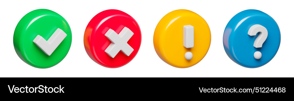 Acceptance rejection attention and question Vector Image