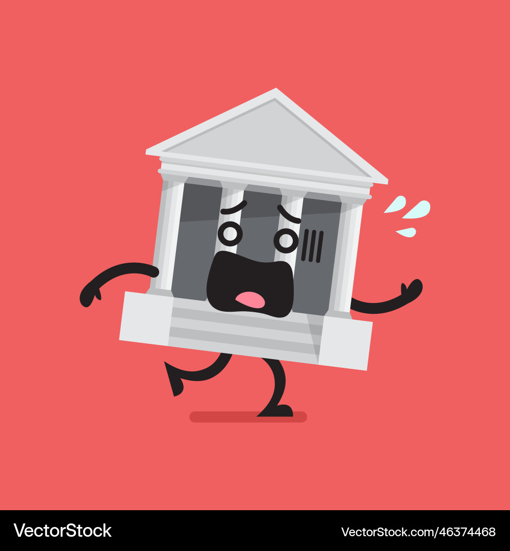 Bank run economic concept Royalty Free Vector Image