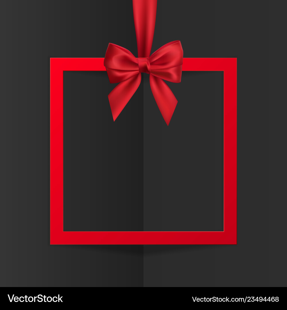 Bright holiday gift box frame banner hanging Vector Image