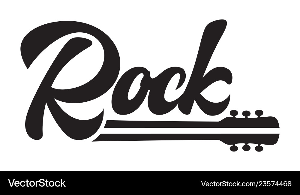 Calligraphic black inscription rock on white Vector Image