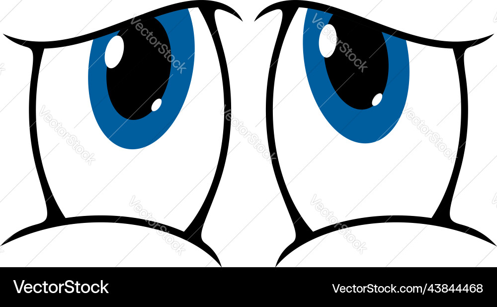 Cartoon face eyes smile comic character Royalty Free Vector