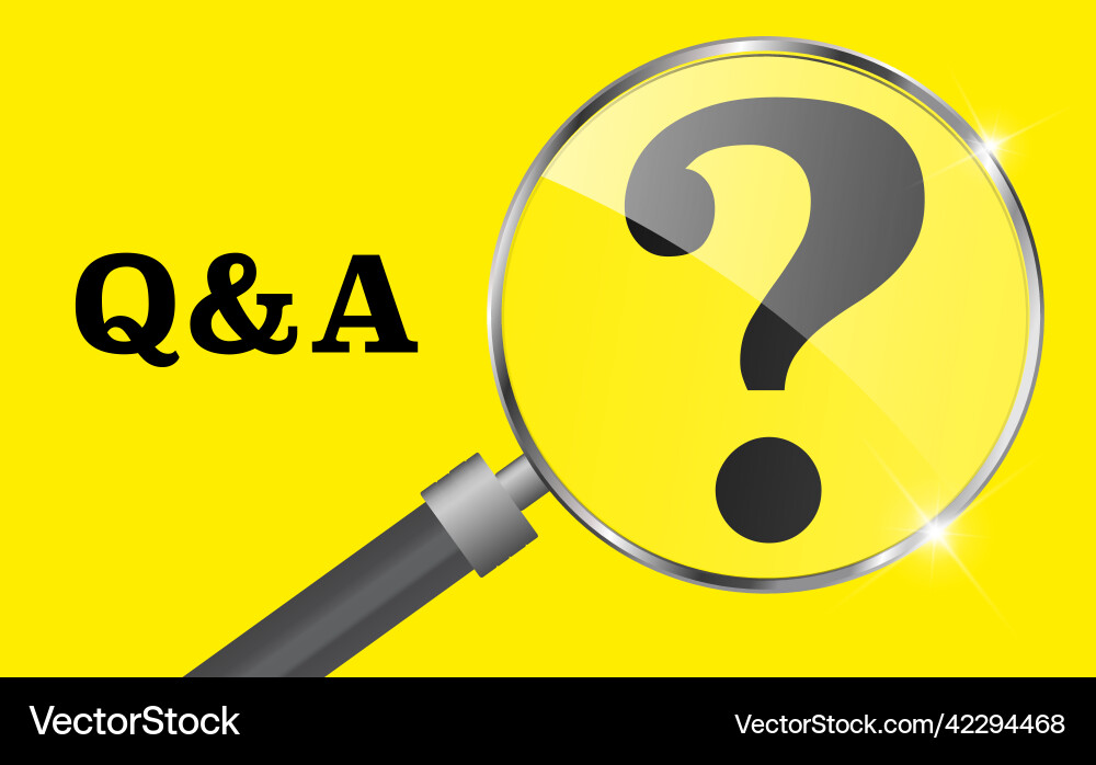Magnifying Glass - Questions & Answers Vector Image