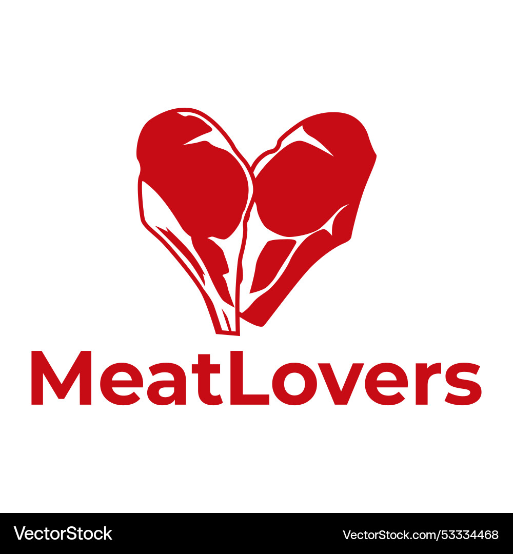 Meat lovers minimalist logo design Royalty Free Vector Image