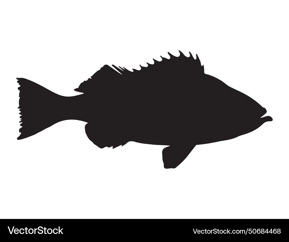 Perch fish silhouette art Royalty Free Vector Image
