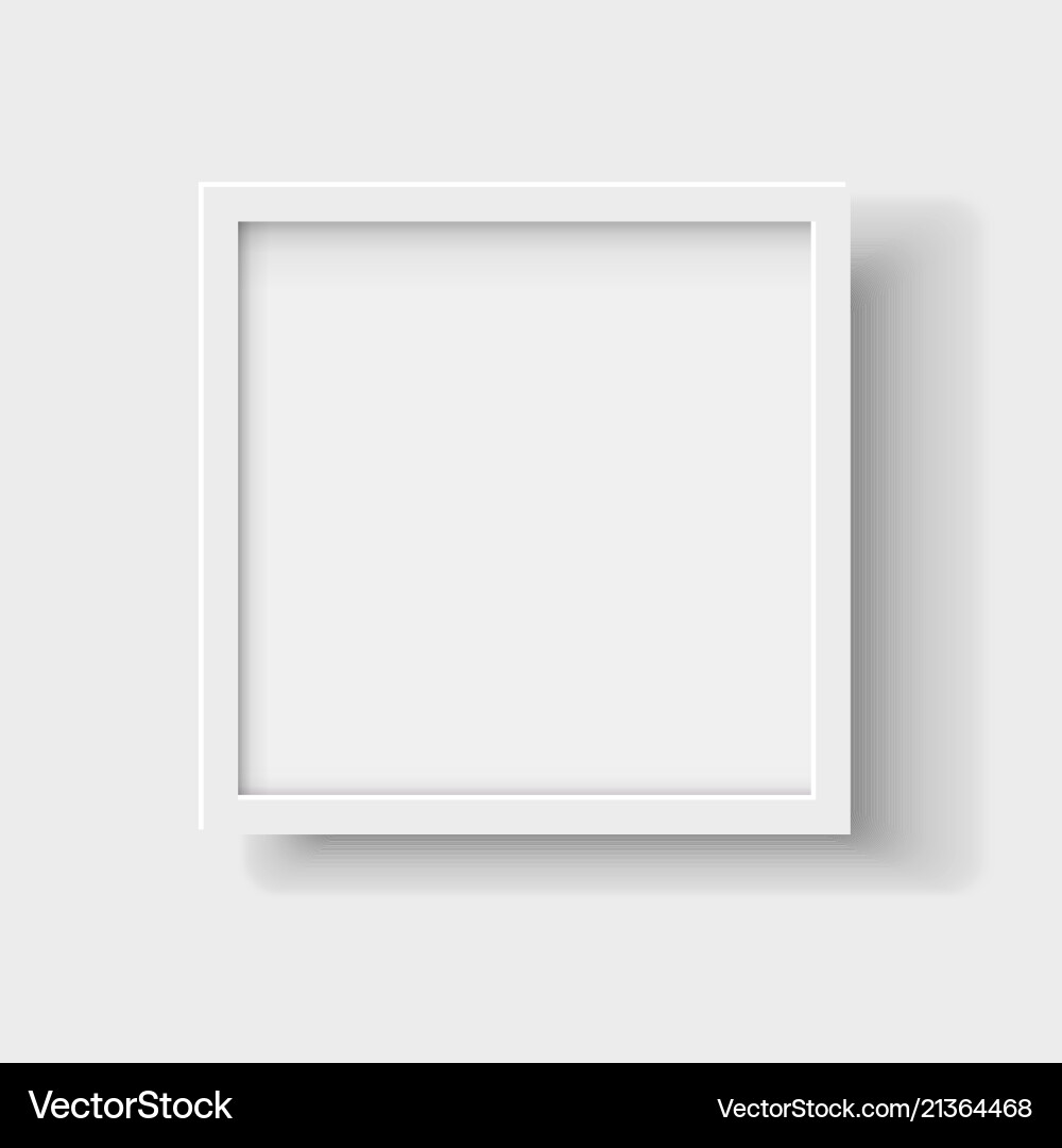 Realistic square empty picture frame Royalty Free Vector