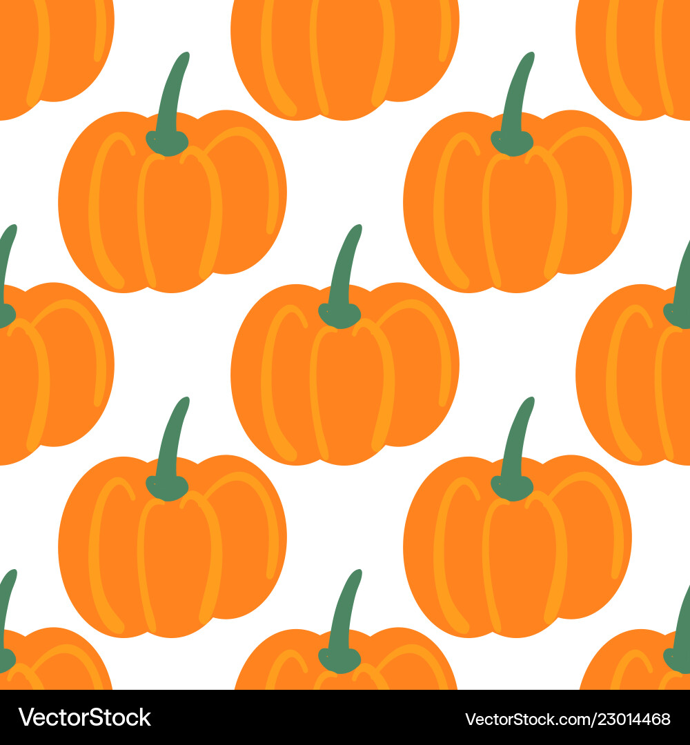 Seamless pattern with hand drawn pumpkins farm Vector Image