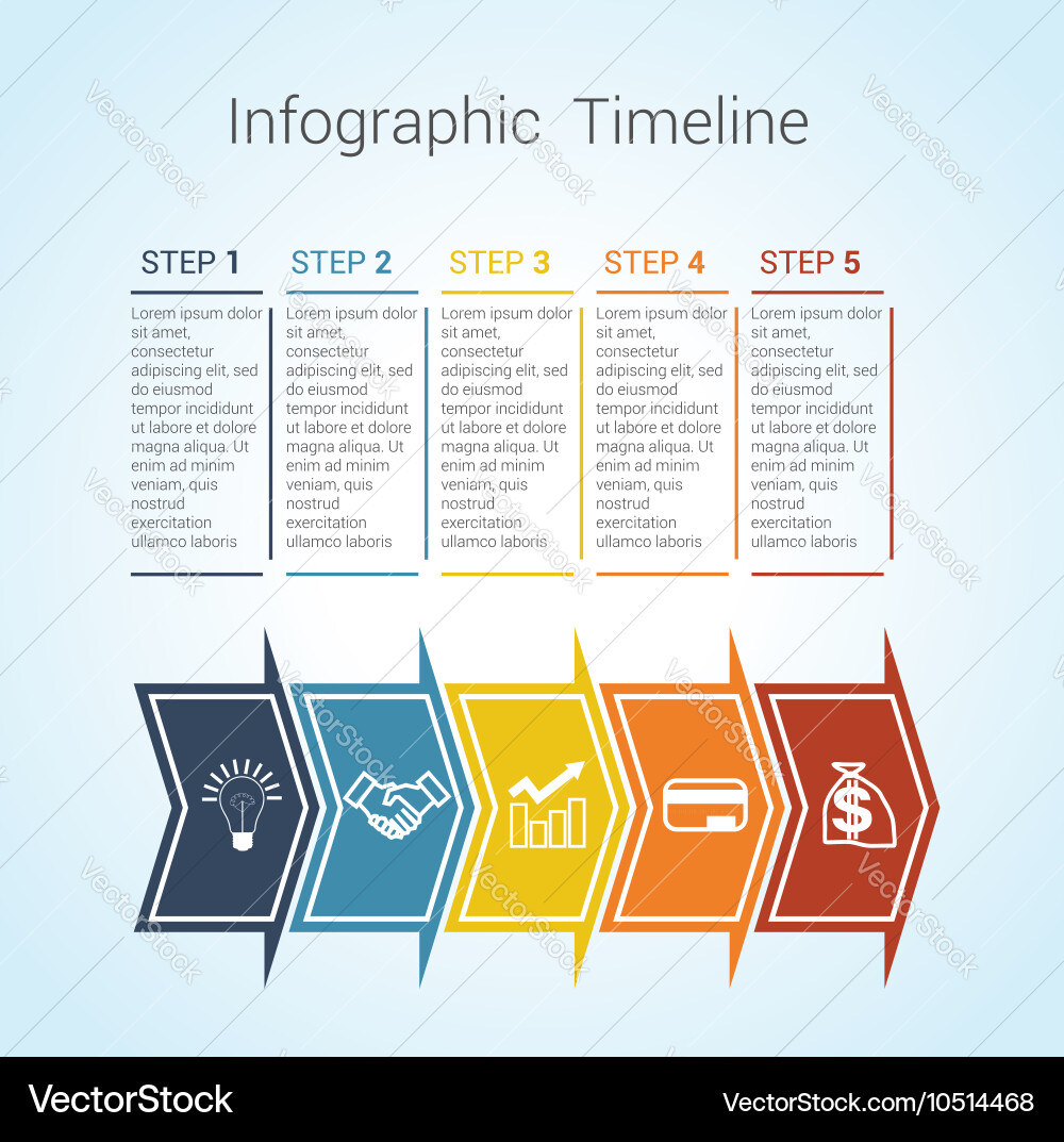 Timeline arrows 5 Royalty Free Vector Image - VectorStock