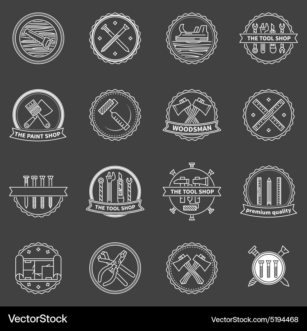 Tools badges and emblems Royalty Free Vector Image