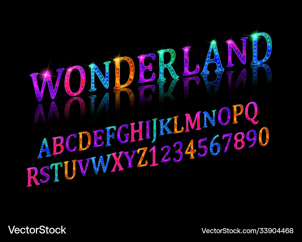 Wonderland font fairy abc Royalty Free Vector Image