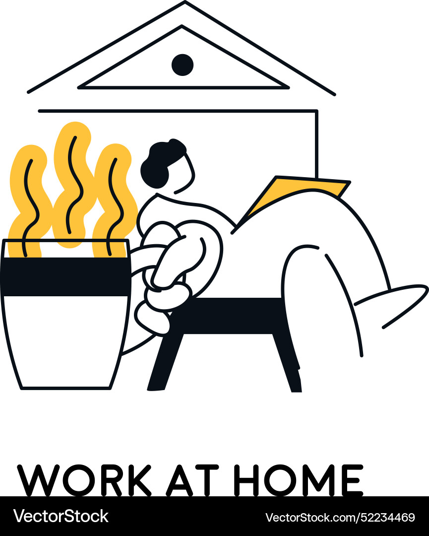 A person working comfortably Royalty Free Vector Image