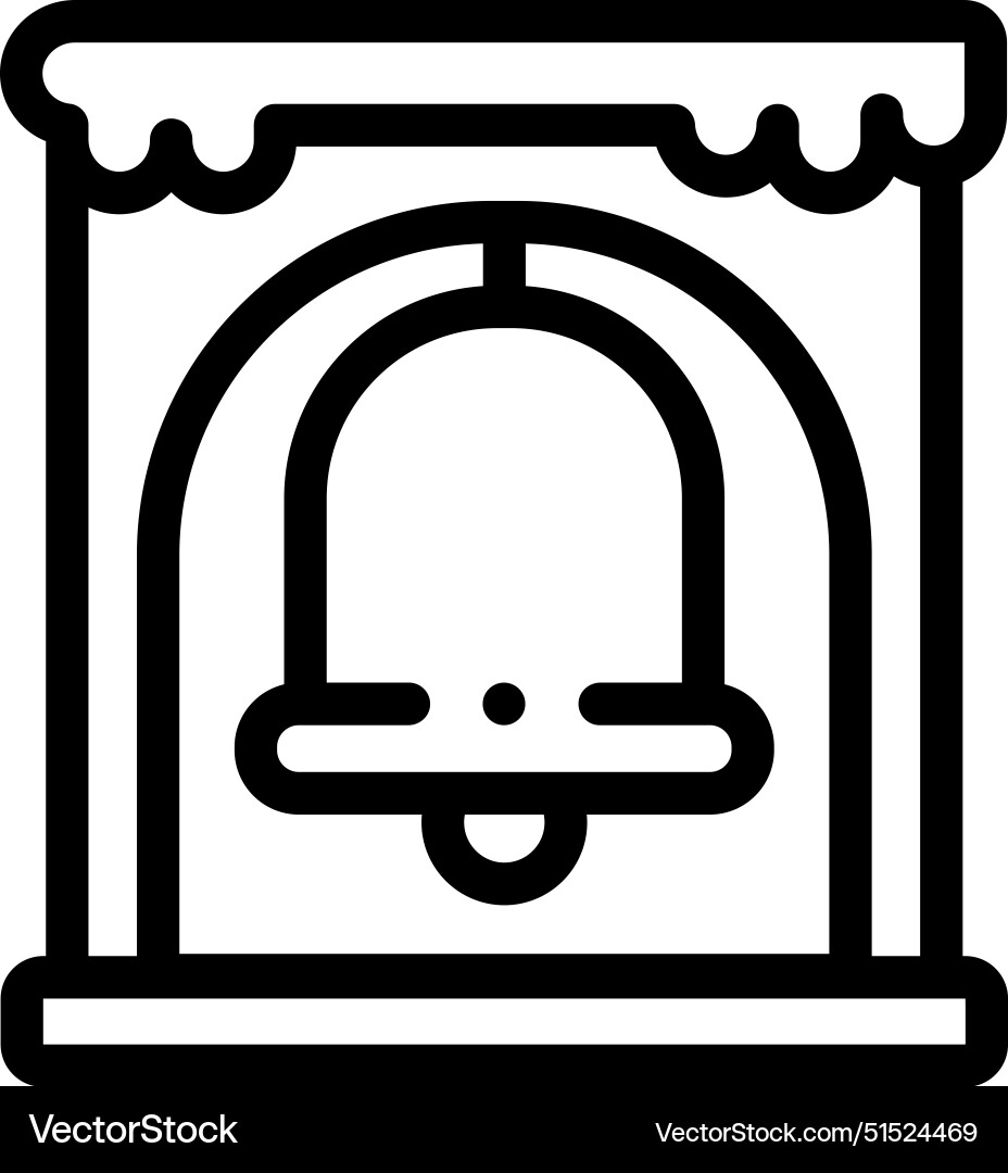 Bell tower icon thin linear style design isolated Vector Image