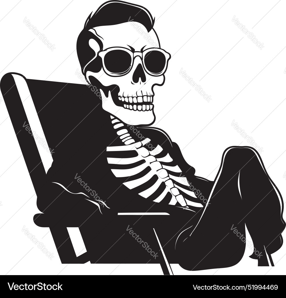 Bone ease chilling graphic skeleton sanctuary Vector Image