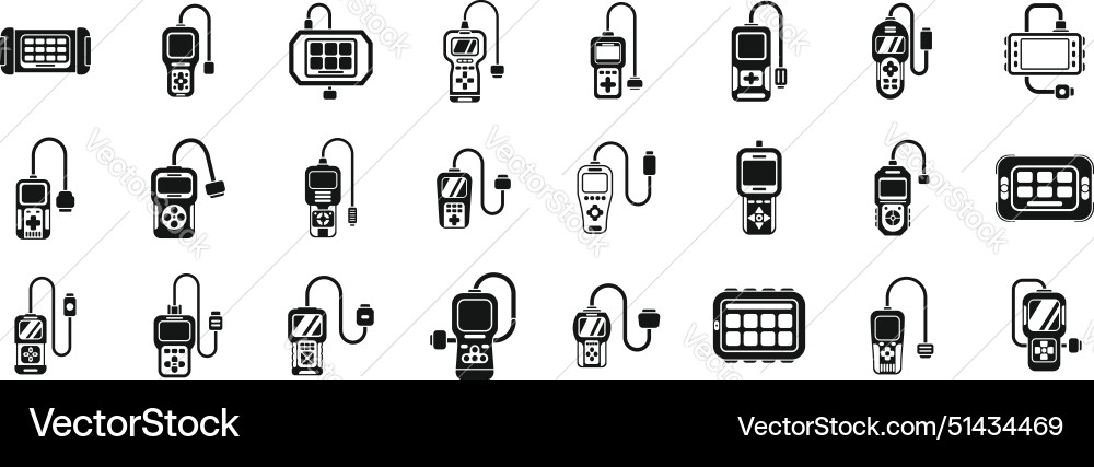 Car diagnostic scanner icons set a Royalty Free Vector Image