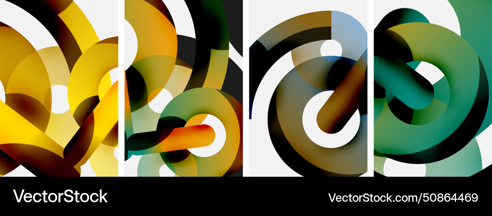 Circle geometric abstract posters Royalty Free Vector Image