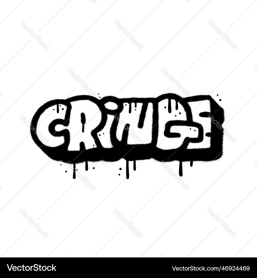 Cringe - sprayed urban graffiti lettering text Vector Image