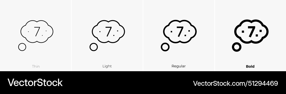 Dream icon thin light regular and bold style Vector Image