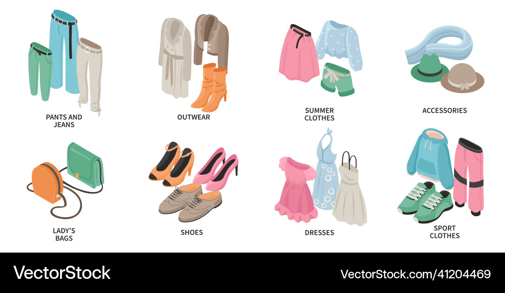 Fashion clothes compositions Royalty Free Vector Image