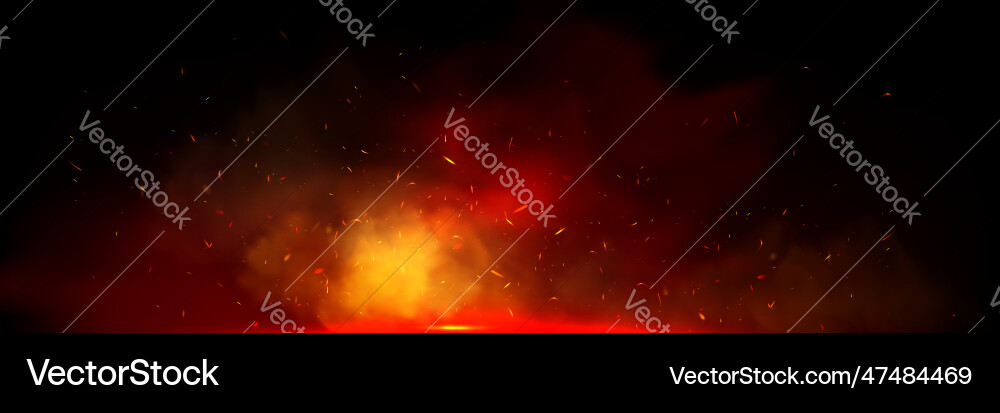 Fire spark overlay with smoke and flame background
