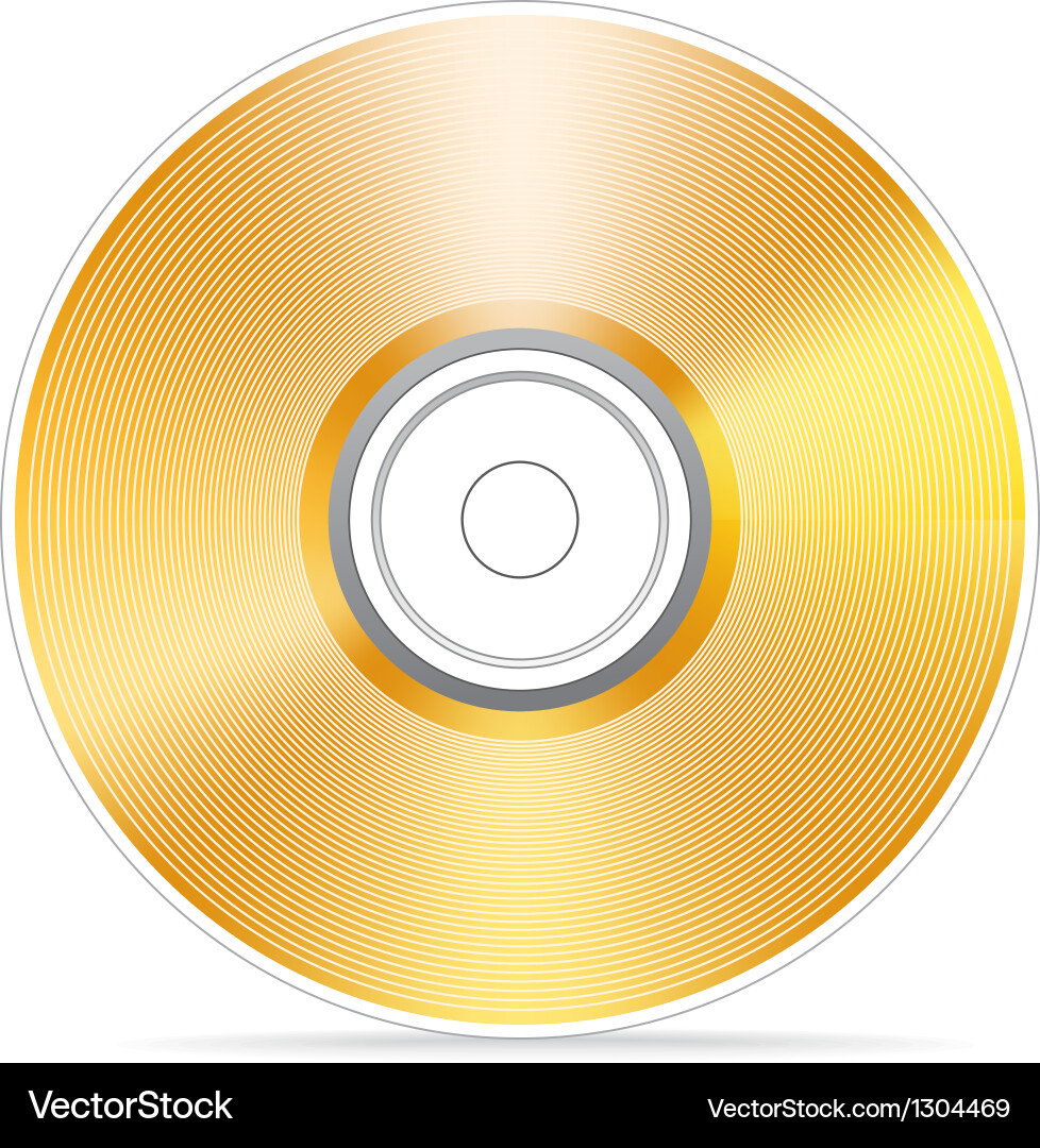 Golden compact disc Royalty Free Vector Image - VectorStock