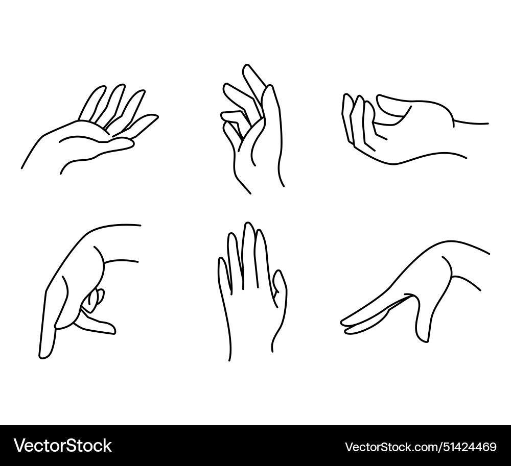 Hand gestures set Royalty Free Vector Image - VectorStock