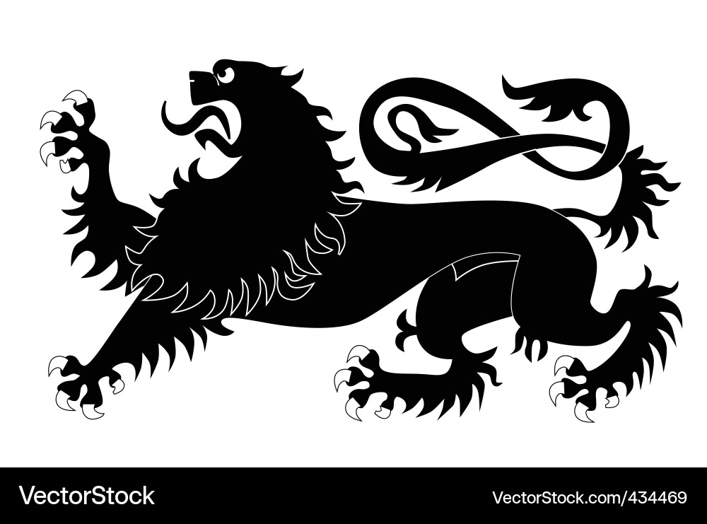 Heraldic lion Royalty Free Vector Image - VectorStock