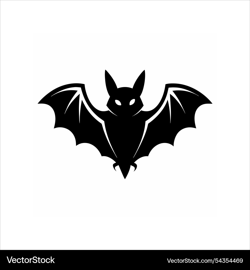 Minimalist bat silhouette perfect for graphic Vector Image