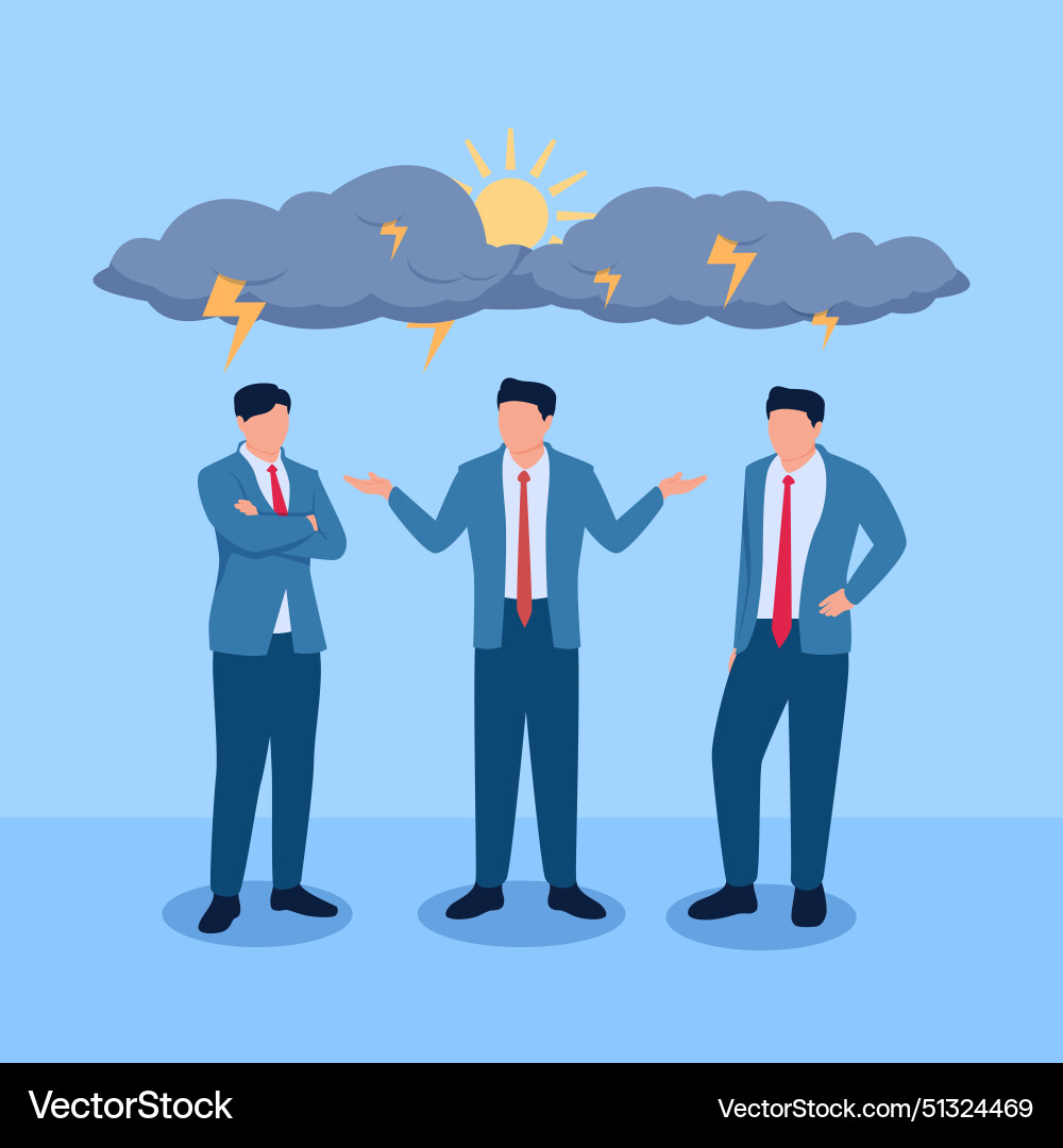 Person mediates between two people in conflict Vector Image
