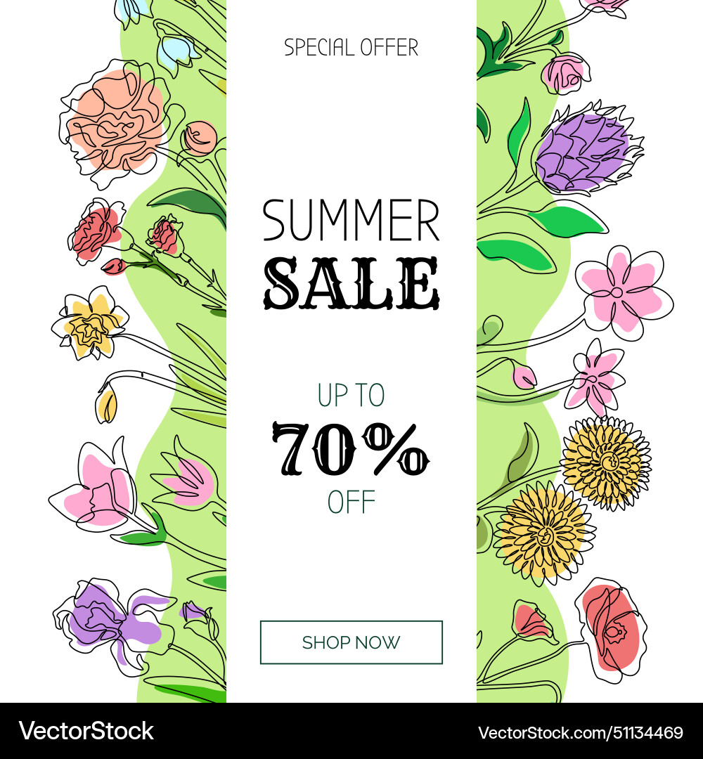 Summer sale banner design special offer for web Vector Image