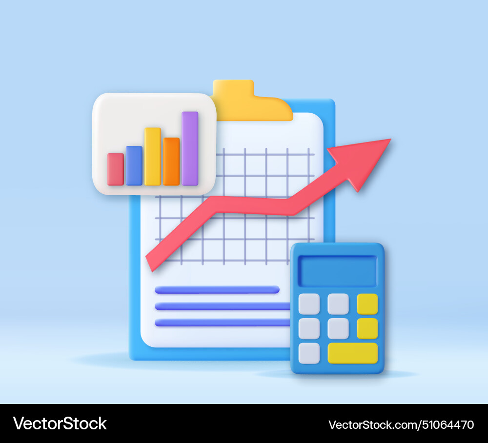 3d business finance management Royalty Free Vector Image