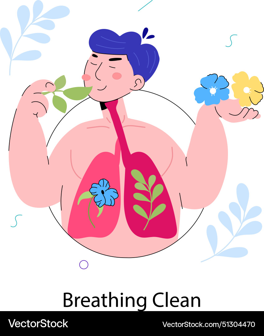 Breathing clean Royalty Free Vector Image - VectorStock