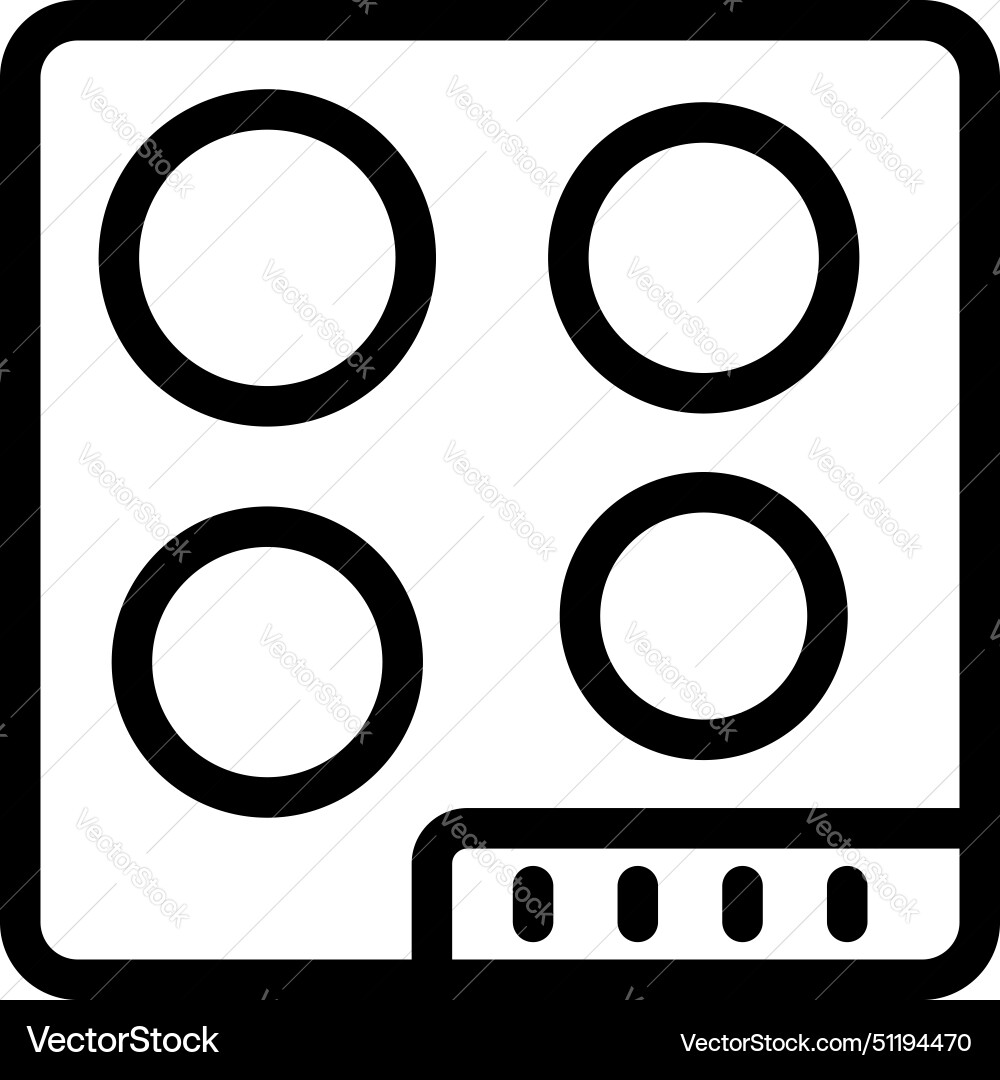 Ceramic glass induction cooker icon outline Vector Image