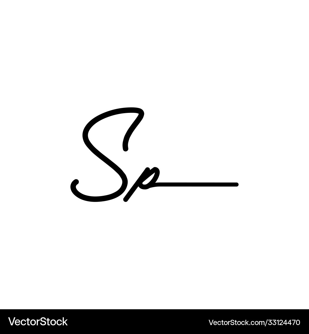 Letter sp signature logo template Royalty Free Vector Image