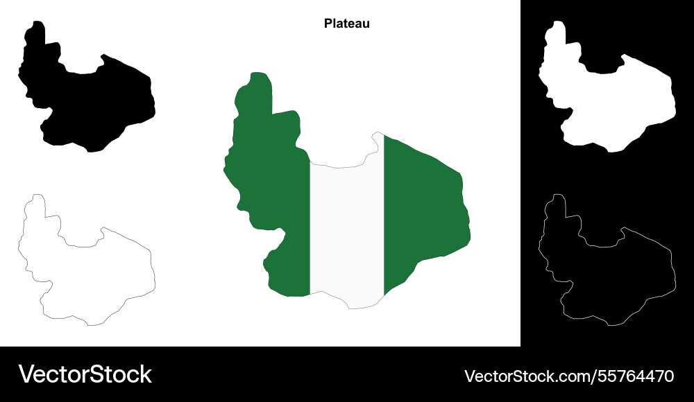 Plateau outline map Royalty Free Vector Image - VectorStock