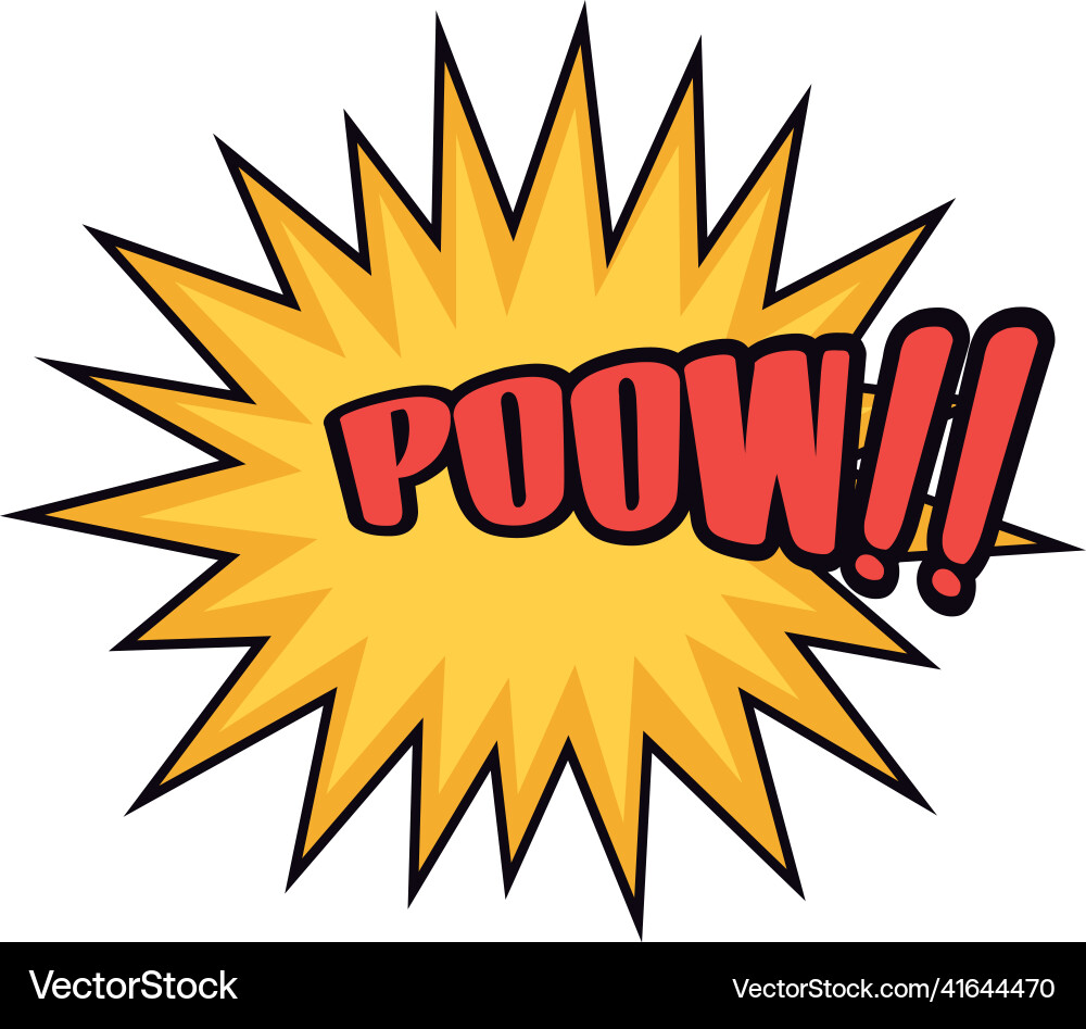 Poow word pop art Royalty Free Vector Image - VectorStock