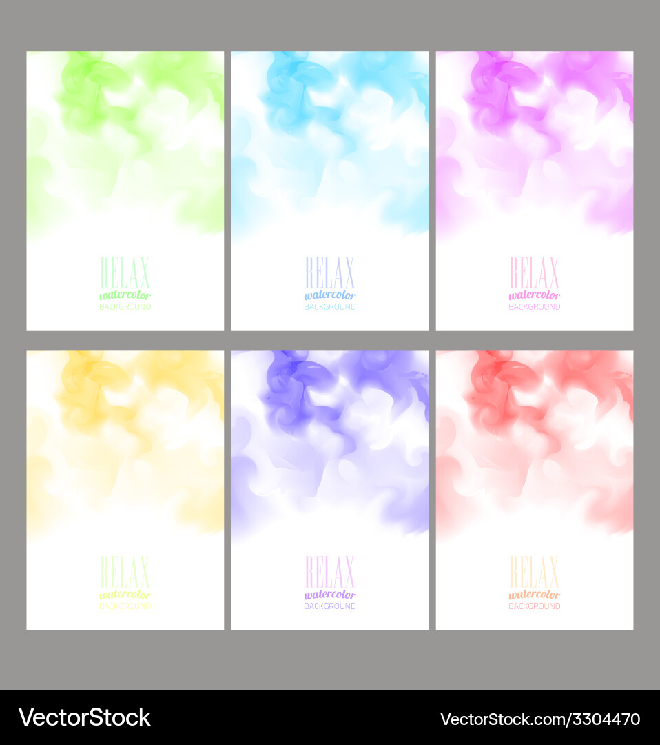 Set of bright colorful watercolor background Vector Image